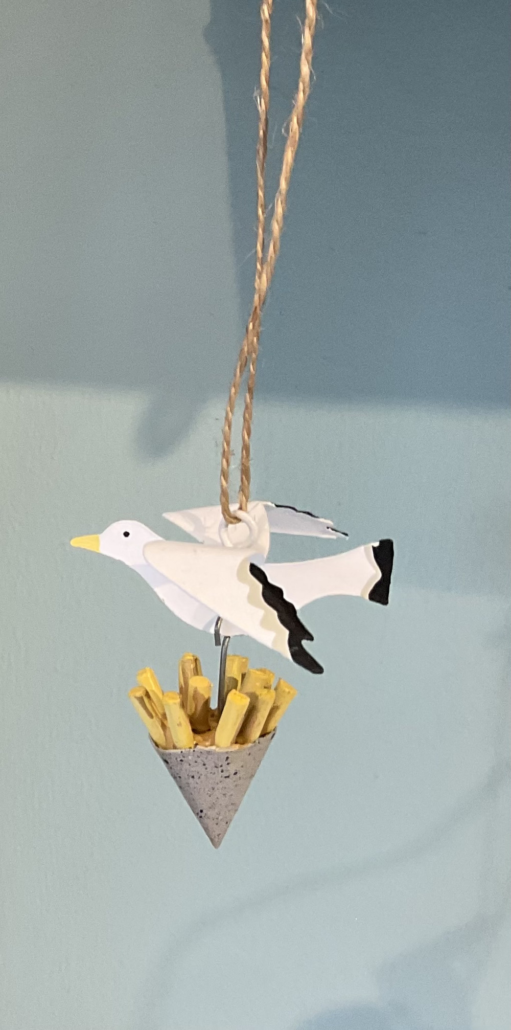 Seagull stealing chips hanging seaside decoration | Shop | Coombe ...